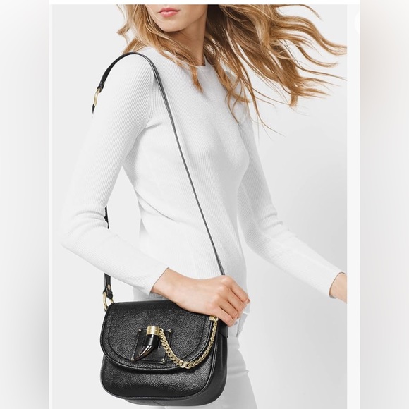 Michael Kors | Bags | Michael Kors James Medium Leather Saddlebag | Poshmark
